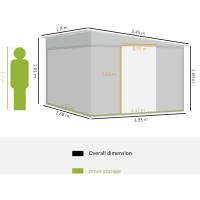 China 11x9ft Metal Outdoor Shed House Storage Garden Building Shed with Powder Coated Finish for sale