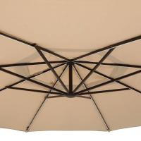 China Outdoor Furniture AJUNION 11ft Waterproof Cantilever Umbrella with Solar Power LED for sale