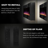 China Wall Mounted Electric Fireplace 12 Flame Color Options and Remote Control Included for sale