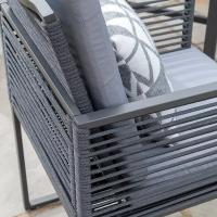 China Aluminum Rope Handcrafted Garden Dining Furniture Set for Outdoor Space Saving Design for sale