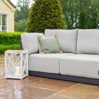 China Round Coffee Table and Sofa Set AJUNION Luxury Modern All Weather Fabric for Courtyard for sale