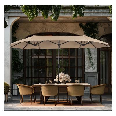 China AJUNION 15ft Double Sided Waterproof Rectangle Parasol with Fade Resistant Canopy for sale