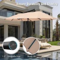 China AJUNION 15ft Double Sided Waterproof Rectangle Parasol with Fade Resistant Canopy for sale