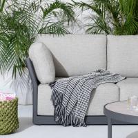 China Commercial Villa Outdoor Sofa Set with Aluminum Frame and Coffee Table Dia80 x H33cm for sale