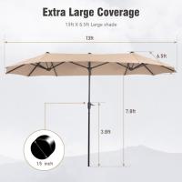 China AJUNION 15ft Double Sided Waterproof Rectangle Parasol with Fade Resistant Canopy for sale