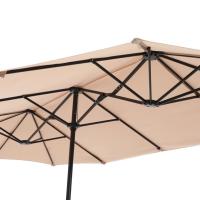 China AJUNION 15ft Double Sided Waterproof Rectangle Parasol with Fade Resistant Canopy for sale