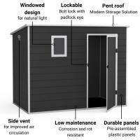 China Efficiently Organize Your Garden Tools with W236xD130xH194cm Lockable Garden House for sale