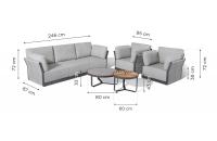 China Commercial Villa Outdoor Sofa Set with Aluminum Frame and Coffee Table Dia80 x H33cm for sale