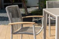 China Enjoy Al Fresco Meals with AJUNION Luxury Aluminum Garden Set and Rope Weave Armchair for sale