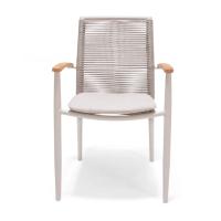 China Enjoy Al Fresco Meals with AJUNION Luxury Aluminum Garden Set and Rope Weave Armchair for sale