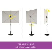 China Modern Design Rectangle Balcony Sun Shade Umbrella with Waterproof Canopy by AJUNION for sale