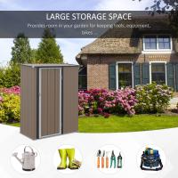 China AJUNION 5x3FT Galvanised Steel Outdoor Shed for Sustainable Tools and Bike Storage for sale