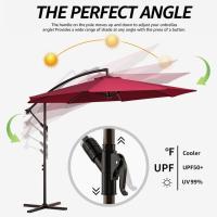 China Stainless Steel Pole Hanging Umbrella for Outdoor Furniture AJUNION 8 Ribs for sale