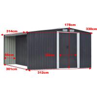 China Rodent Proof AJUNION Outdoor Garden House with Firewood Storage W329xD313xH178cm for sale