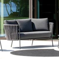 China Villa Outdoor Sofa Set with Steel Frame and Handcrafted Rope AJUNION Luxury Garden Set for sale