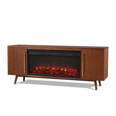 China Electric Fireplace TV Stand with Adjustable Thermostat and NO App-Controlled by AJUNION for sale