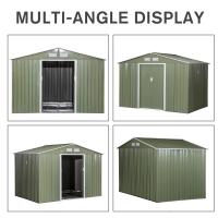 China 64.5kg Galvanised Steel Storage Shed AJUNION 9 x 6FT 2 Doors for Garden Building Shed for sale