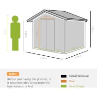China 64.5kg Galvanised Steel Storage Shed AJUNION 9 x 6FT 2 Doors for Garden Building Shed for sale