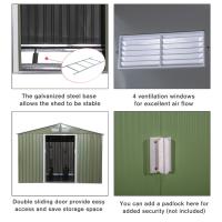 China 64.5kg Galvanised Steel Storage Shed AJUNION 9 x 6FT 2 Doors for Garden Building Shed for sale