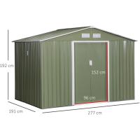 China 64.5kg Galvanised Steel Storage Shed AJUNION 9 x 6FT 2 Doors for Garden Building Shed for sale
