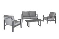 China Beachside Relaxation AJUNION's Luxury Woven Rope Garden Sofa Aluminum Frame Lounge Set for sale