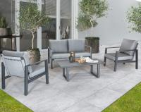 China Beachside Relaxation AJUNION's Luxury Woven Rope Garden Sofa Aluminum Frame Lounge Set for sale