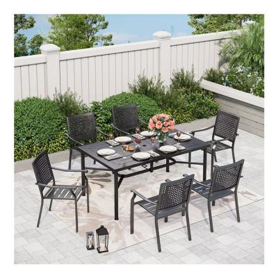 China Stylish and Functional AJUNION Garden Set with L64 x W39 x H29 Inch Dining Table Size for sale