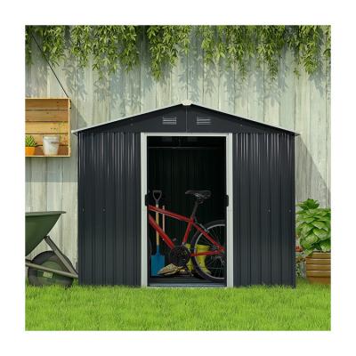 China Color Steel Plate Galvanized Steel Outdoor Garden Roofed Metal Storage Shed AJUNION 8x6ft for sale