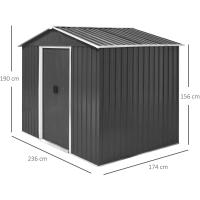 China Color Steel Plate Galvanized Steel Outdoor Garden Roofed Metal Storage Shed AJUNION 8x6ft for sale