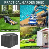 China Color Steel Plate Galvanized Steel Outdoor Garden Roofed Metal Storage Shed AJUNION 8x6ft for sale