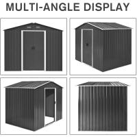 China Color Steel Plate Galvanized Steel Outdoor Garden Roofed Metal Storage Shed AJUNION 8x6ft for sale