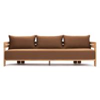 China Modern Stylish Natural Teak Wood Lounge Sofa for Hotel Outdoor Patio Furniture Set for sale