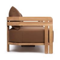 China Modern Stylish Natural Teak Wood Lounge Sofa for Hotel Outdoor Patio Furniture Set for sale
