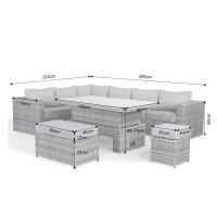 China Modern Rattan Garden Set with Sectional Dining Sofa and Rising Table Outdoor Furniture for sale