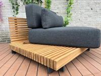 China 7 Seater Luxury Teak Wood Outdoor Patio Sofa Set Armless Sofa Size W99 x D104 x H56cm for sale