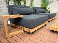 China 7 Seater Luxury Teak Wood Outdoor Patio Sofa Set Armless Sofa Size W99 x D104 x H56cm for sale