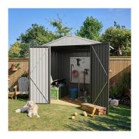 China Powder Coated AJUNION Metal Garden Shed Double Lockable Door 50