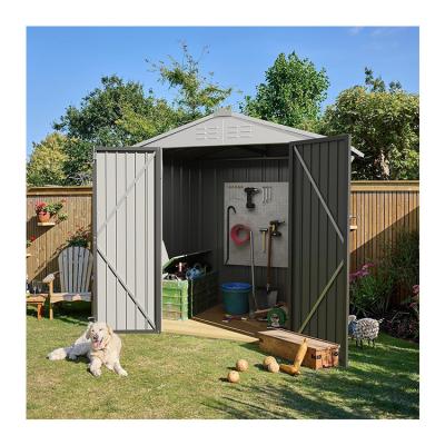 China Powder Coated AJUNION Metal Garden Shed Double Lockable Door 50