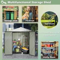 China Powder Coated AJUNION Metal Garden Shed Double Lockable Door 50
