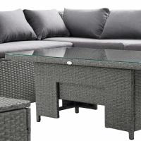 China Rectangular Corner Dining Sofa Set with Rising Table AJUNION Rattan Garden Furniture for sale