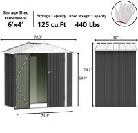 China Powder Coated AJUNION Metal Garden Shed Double Lockable Door 50