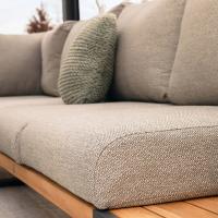 China Modern Stylish Teak Wood Outdoor Corner Sofa Lounge Set for Commercial Hotel Villa for sale