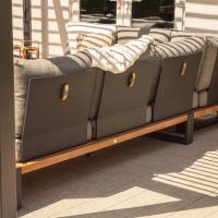 China Modern Stylish Teak Wood Outdoor Corner Sofa Lounge Set for Commercial Hotel Villa for sale