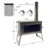 China Outdoor Patio Camping BBQ Party Portable Stainless Steel Wood Burning Camp Stove with Chimney Pipes for sale