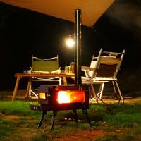 China Outdoor Patio Camping BBQ Party Portable Stainless Steel Wood Burning Camp Stove with Chimney Pipes for sale