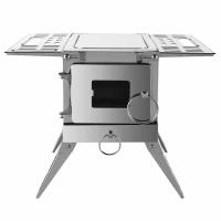 China Folding Stainless Steel Wood Burning Stove Ideal for Outdoor Camping and Hiking Trips for sale