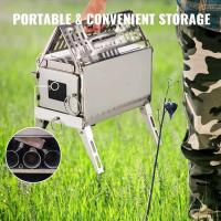 China Folding Stainless Steel Wood Burning Stove Ideal for Outdoor Camping and Hiking Trips for sale