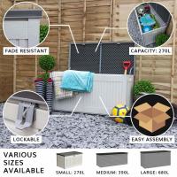 China Polypropylene Outdoor Garden Storage Box for Poolside Patio AJUNION 390L 103 Gallons for sale