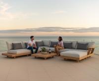 China Teak Wood Commercial Hotel Sofa Garden Set Furniture with Middle Sofa Size W100xH110cm for sale