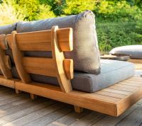 China Teak Wood Commercial Hotel Sofa Garden Set Furniture with Middle Sofa Size W100xH110cm for sale
